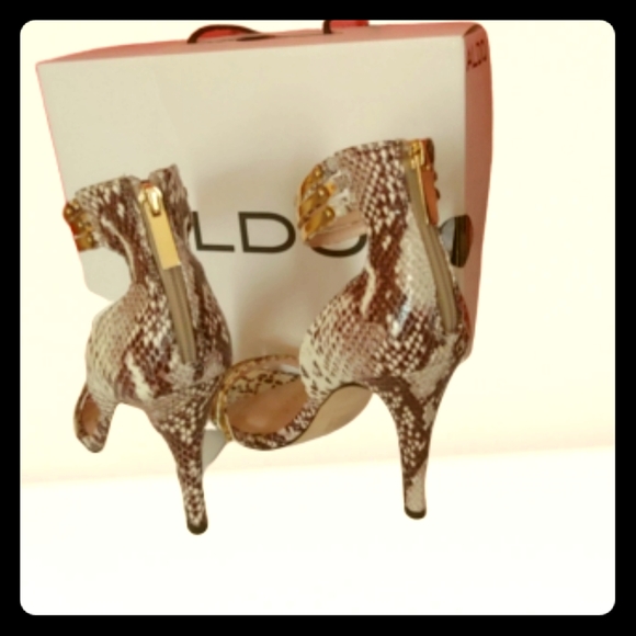 Aldo | Shoes | Aldo Leinan 35 High Heel Snake Print Sandals 8 | Poshmark